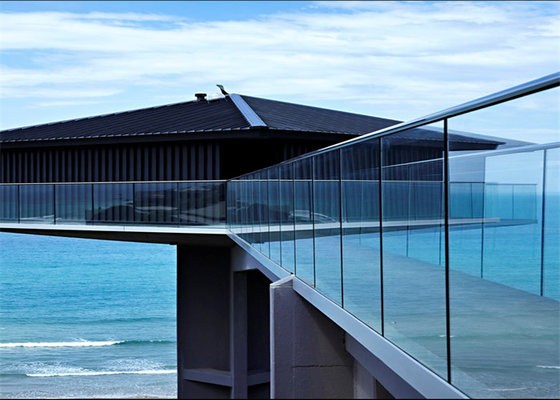 Modern Customized Clear Tempered Glass Balustrade Aluminum U Based Channel