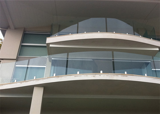 Residential Frameless Glass Railing , customized tempered Glass Balcony Balustrade Systems