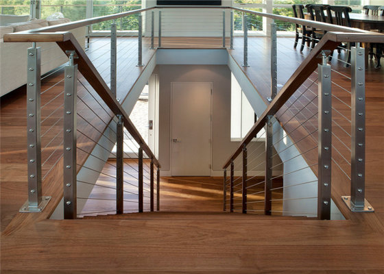 Modern Stainless Steel Glass Balcony Railings , Clear Laminated Glass Railing