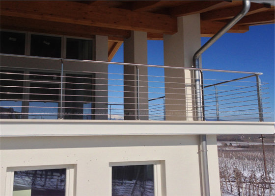 Round Post Stainless Steel Glass Railing For Real Estate Development Companies