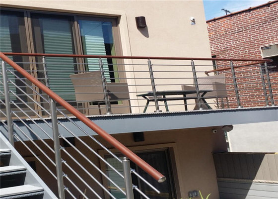Round Post Stainless Steel Glass Railing For Real Estate Development Companies