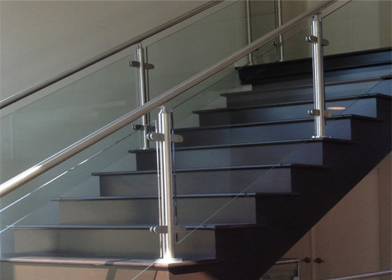Prefabricated Stainless Steel Glass Railing with Round / Square Tube Handrail