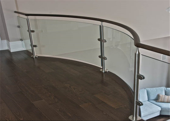 Prefabricated Stainless Steel Glass Railing with Round / Square Tube Handrail