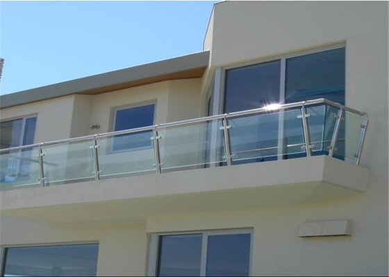 Prefabricated Stainless Steel Glass Railing with Round / Square Tube Handrail