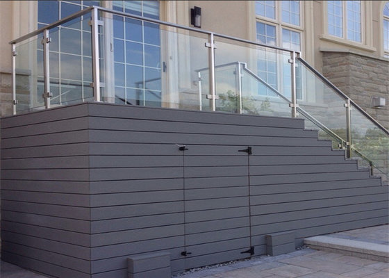 Side Mount Stainless Steel Glass Railing Systems With 10mm / 12mm Tempered Glass