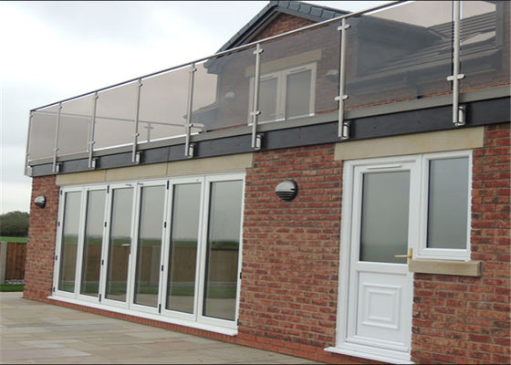 Side Mount Stainless Steel Glass Railing Systems With 10mm / 12mm Tempered Glass