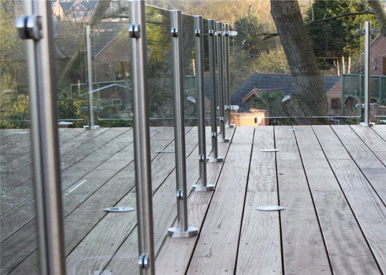 Anti Rust Stainless Steel Glass Railing Top Mount / Side Mount For Decoration Companies