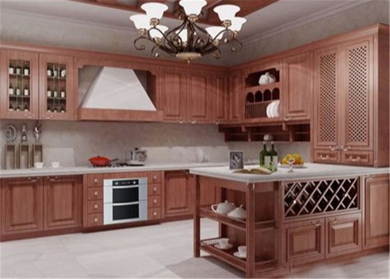 Beautiful Solid Wood Kitchen Cabinets Customized Classic Design From Foshan