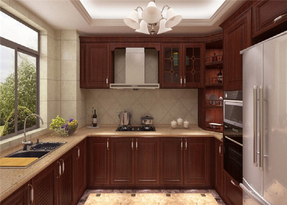 Beautiful Solid Wood Kitchen Cabinets Customized Classic Design From Foshan