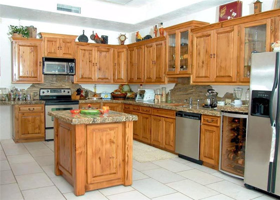 Black Color Solid Wood Kitchen Cabinets With Blum Full Extension Soft Closing For Villa