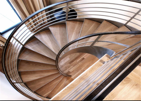 Commercial Stainless Steel Staircase With Tempered Glass Railing PRC-20