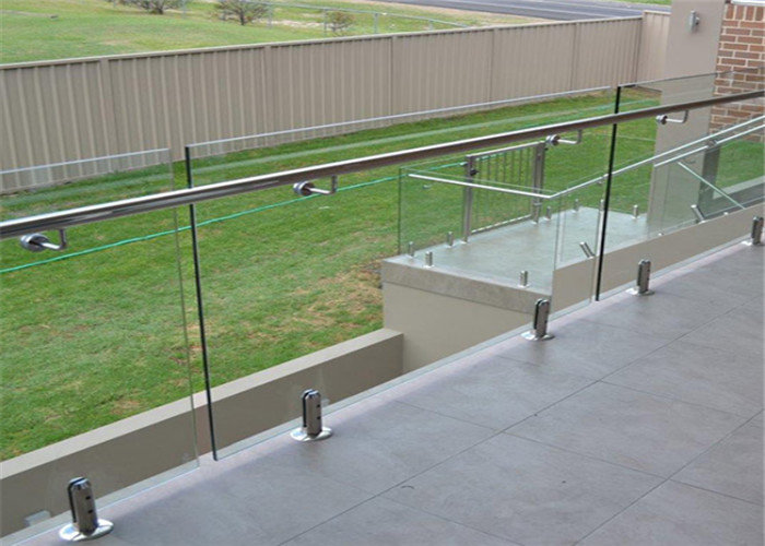 Exterior Frameless Glass Railing 304/316 Stainless Steel Spigot For Pool Fencing