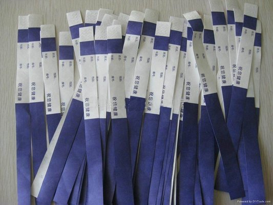 punhos impressos do hospital uso vermelho TYVEK da largura de 21mm, favoráveis ao meio ambiente