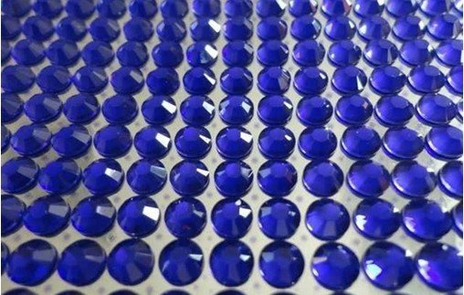 Folhas autoadesivas do cristal de rocha da forma da cara da tartaruga do vermelho azul para sapatas 4MMx4MM