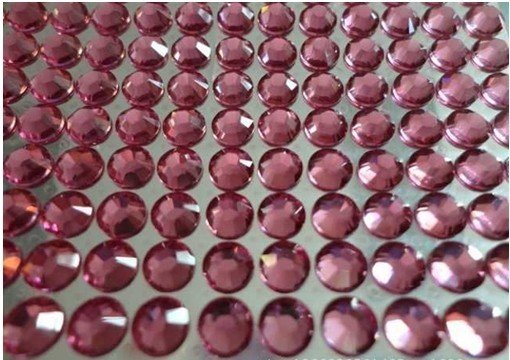 Folhas autoadesivas do cristal de rocha da forma da cara da tartaruga do vermelho azul para sapatas 4MMx4MM