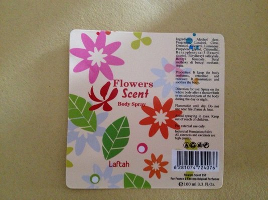 Etiquetas cosméticas laminadas lustrosas da garrafa com papel sintético para o perfume do orvalho da flor