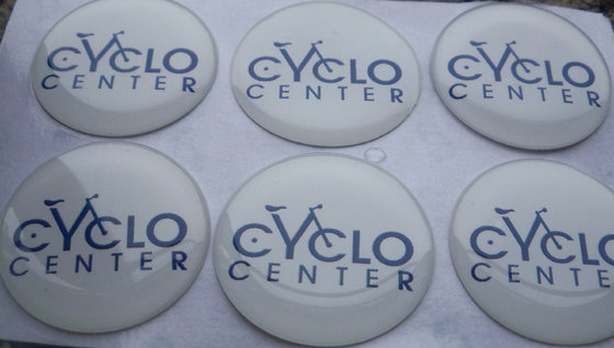 3D Transparent Epoxy Resin Stickers Cyclo Centre Stickers For Body Building Area