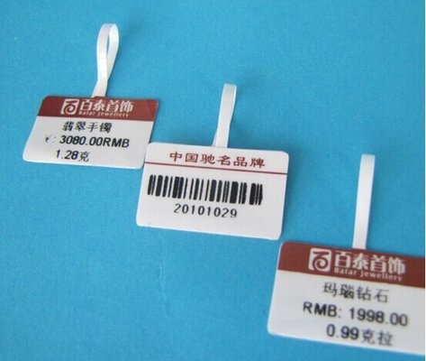 Plastic / Art Paper Printed Adhesive Labels Partial Glue For Luxury Jewelry