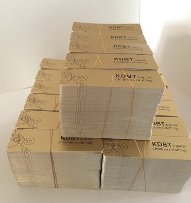 Golden Printed Paper Hang Tags 350GSM Thickness Paper Two Picese