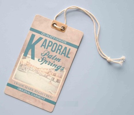 As etiquetas impressas roupa do cair personalizadas com algodão Ropes a mão