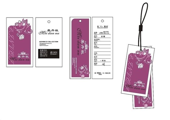 Round Garments Custom Hang Tags Cotton Rope Colorful Printing
