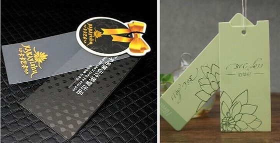 O cair de papel dourado de carimbo quente etiqueta o papel do cartão do preto de Picese de dois papéis