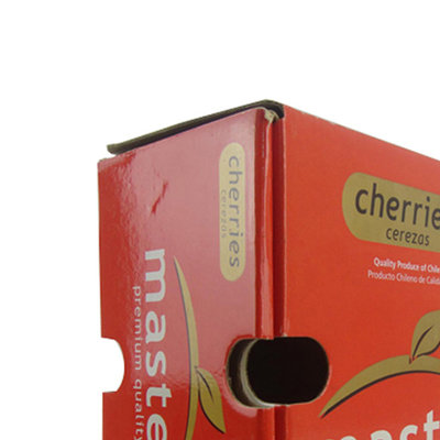 Caixa de cartão ondulado do vermelho de cerejas impressa para o empacotamento dos frutos