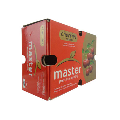 Caixa de cartão ondulado do vermelho de cerejas impressa para o empacotamento dos frutos
