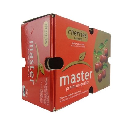 Caixa de cartão ondulado do vermelho de cerejas impressa para o empacotamento dos frutos