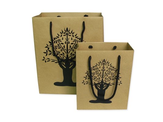 Sacos de papel segurados amigáveis de Eco, sacos de papel de compra de Brown Kraft