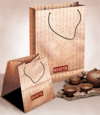 Sacos de papel imprimindo coloridos de Brown Kraft com punhos Eco amigável