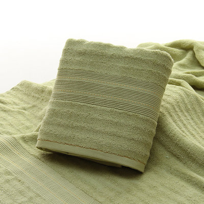 Pure Color Full Cotton Bath Towels Dobby Border For Company Advertising