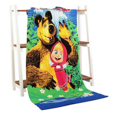 Newest Animation Promotional Velour cotton Beach Towel for Children Swimming