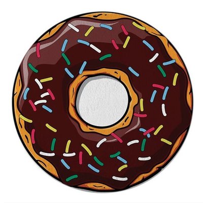 Customized Doughnut Round Beach Towel / Printed Bath Towels Not Fade Easily