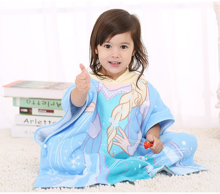 Cartoon Digital Printed Kids Poncho Towel Perfect For Taking Holiday