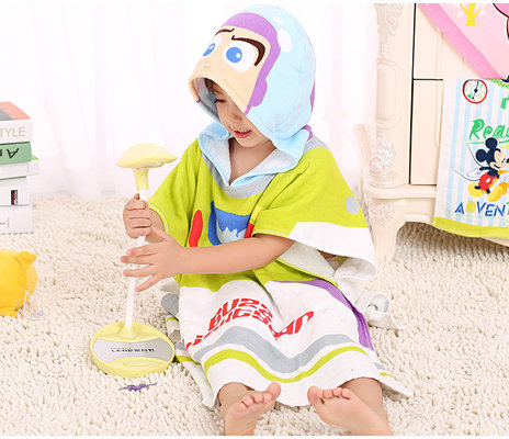 Cartoon Digital Printed Kids Poncho Towel Perfect For Taking Holiday