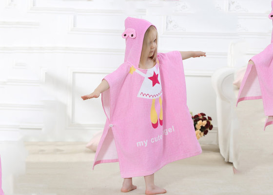Simple Pink Cute Kids Bath Towels Healthy And Natural Cotton Fabric