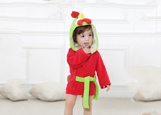 Light Weight Poncho Bath Towel / Fast Dry Hooded Bathrobe For Kids