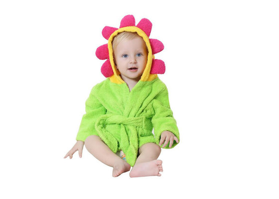 Sunflower Toddlers Hooded Wrap Towel / Baby Bath Towels Funny And Cute Design