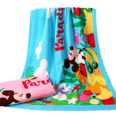 Ultra Soft Reactive Printed Beach Towels Mickey Mouse For Daily Advertising