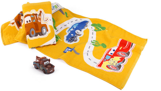 Little Yellow Cars Customised Fluffy Printed Beach Towels with Size 60 X 120CM