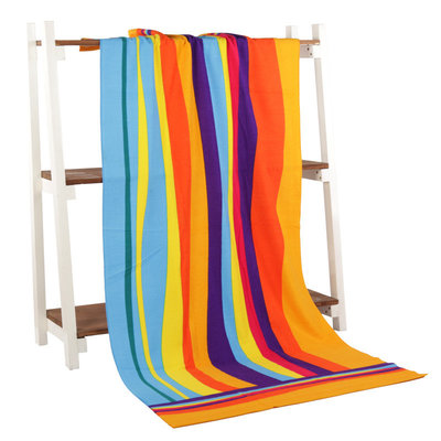Rainbow Oversized Beach Towels Reactive Printing And Rectangle Shape