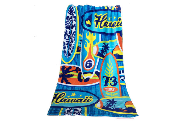 Extra Long Printed Promotional Beach Towels Custom CMYK Design For Adult