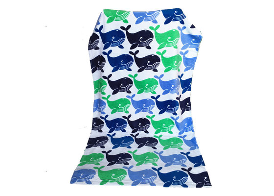 Pretty Fish Sunbed Cotton Beach Blanket / Lounge Chair Beach Towels Bright Color
