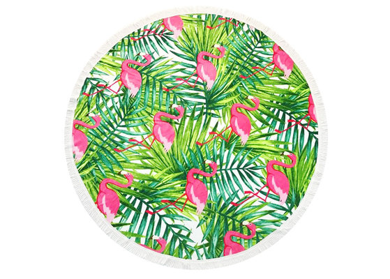 Ultimate Comfortable Round Beach Towel Red - Crowned Crane For Your Adventure