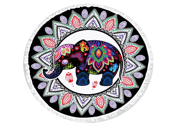 Original India Thai Roundie Elephant Beach Towel Multi Color Printed