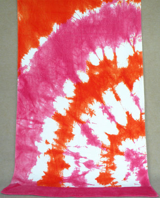 Beach Bath Towels Ventilate Pink Yelow Color With 100% Cotton Fabric