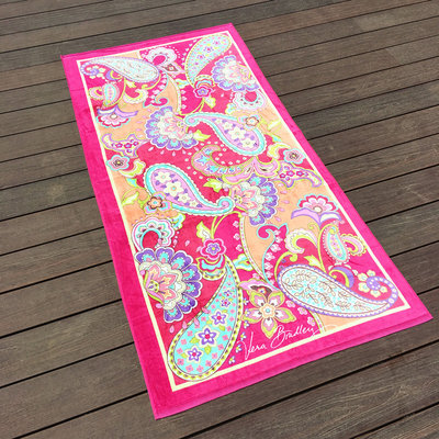 Cute Girls Pink Butterfly Beach Towel Custom Size For Birthday Gift