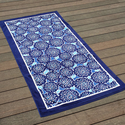 Male Dandelions Colorful Beach Towels Simple Blue Edge 100% Luxury Cotton