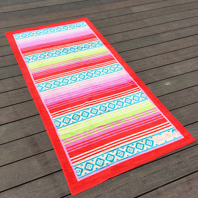 Over Sized Jacquard Cotton Promotional Beach Towels With 38 X 68 Inch